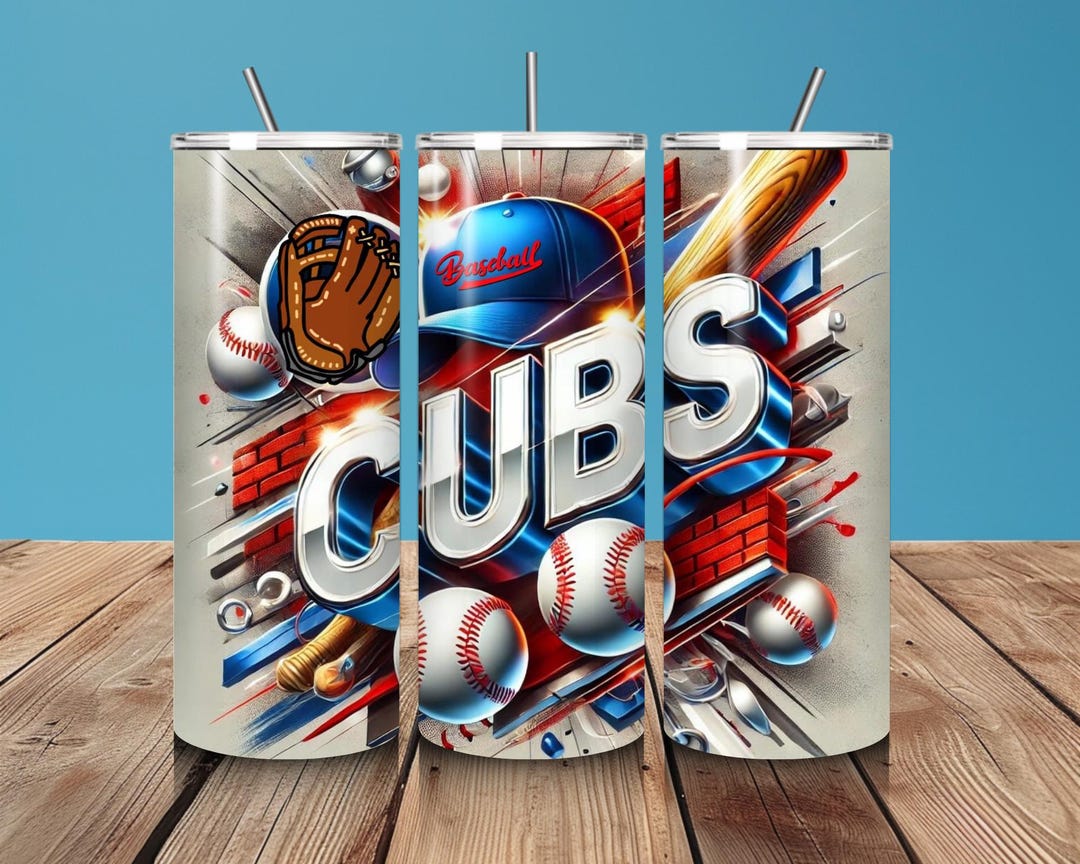 CUBS Png, Sublimation Wrap for 20 Oz Tumbler, Baseball PNG and JPG ...