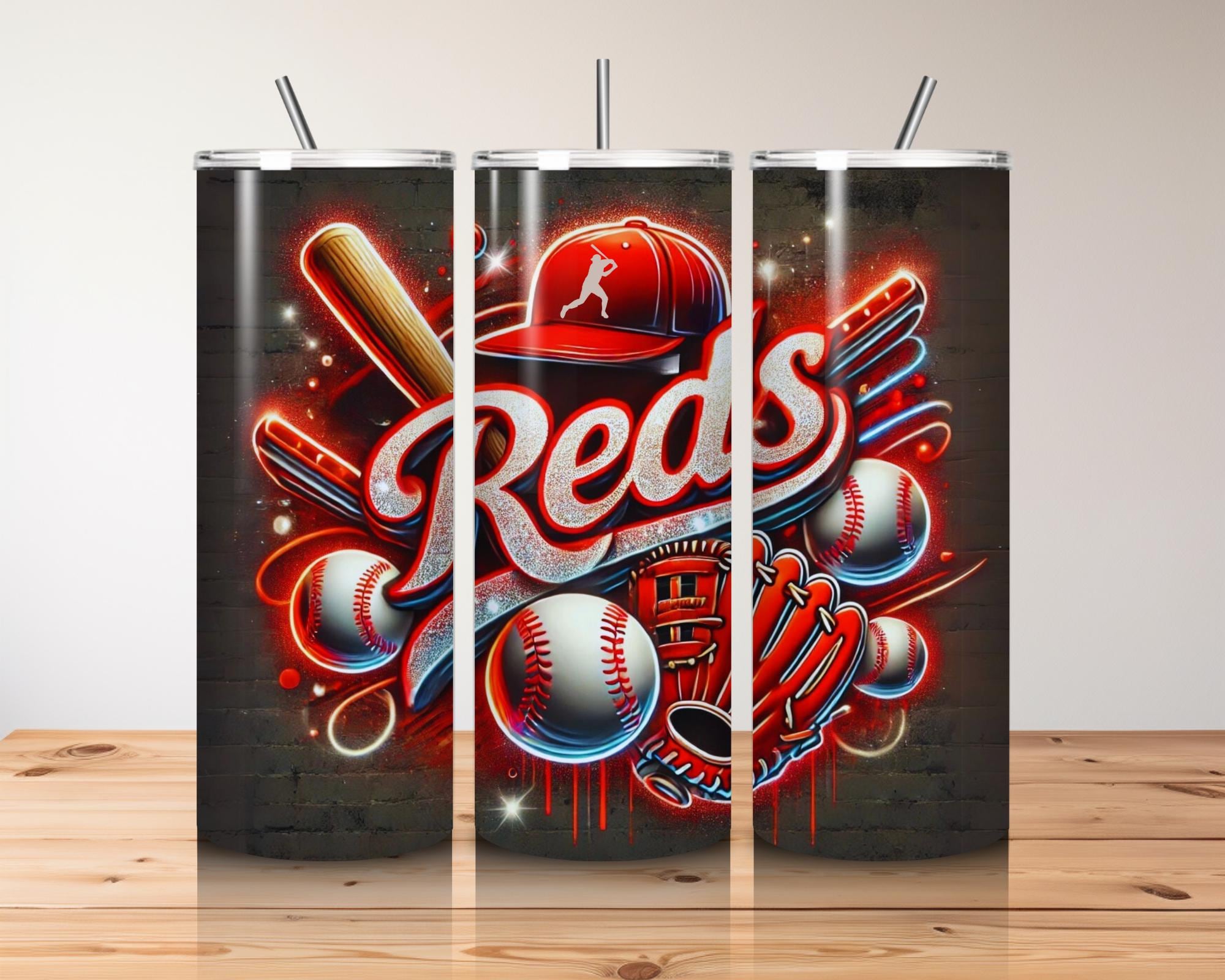 Red Png, Sublimation Wrap for 20 Oz Tumbler, Baseball PNG and JPG, Reds ...