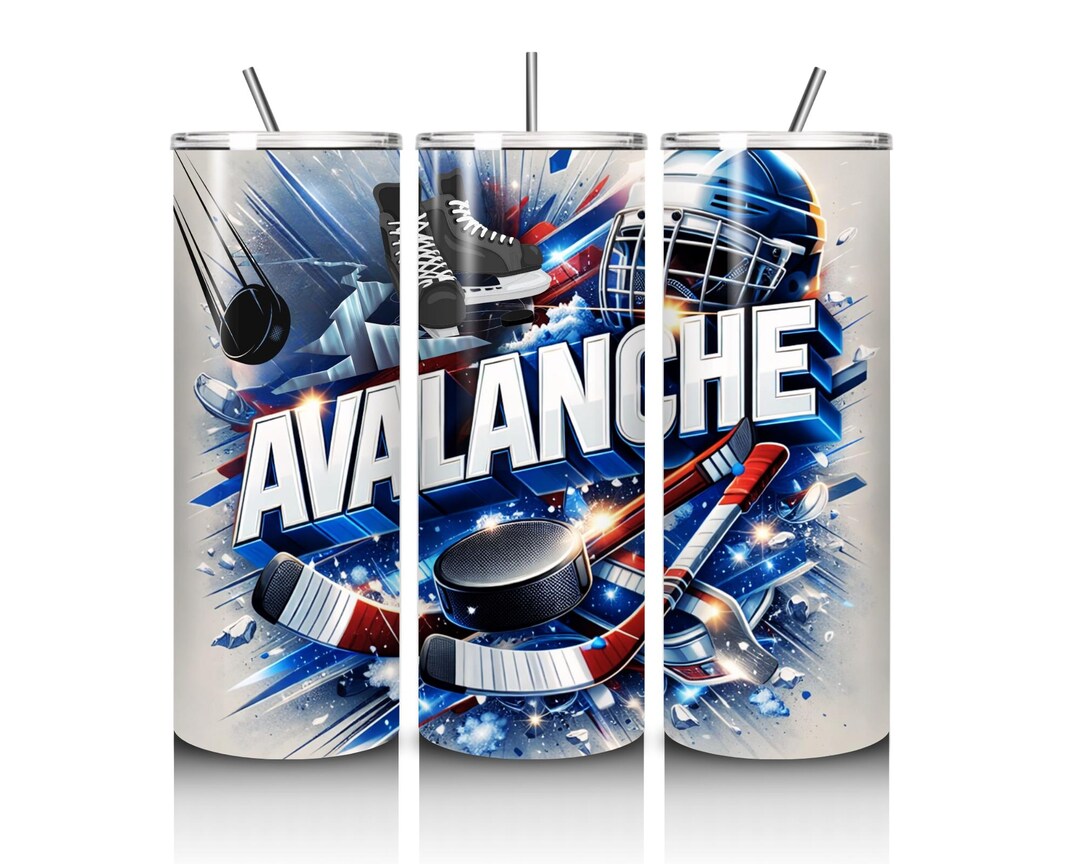 20 oz Thin Hockey Avalanche Cup Wrap, Seamless Sports Design ...