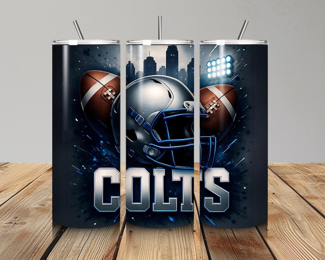 COLTS 20oz Skinny Tumbler Wrap, Sport 20oz Tumbler PNG, Mascot ...