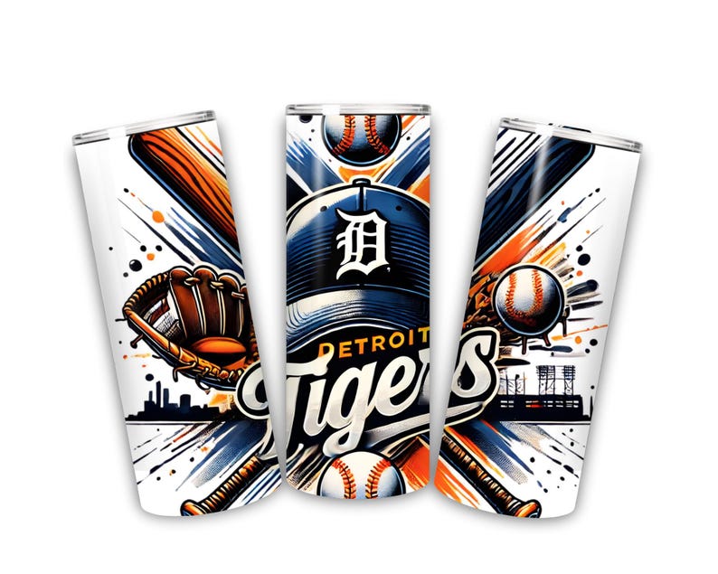 Detroit Png, Sublimation Wrap for 20 Oz Tumbler, Baseball PNG and JPG ...