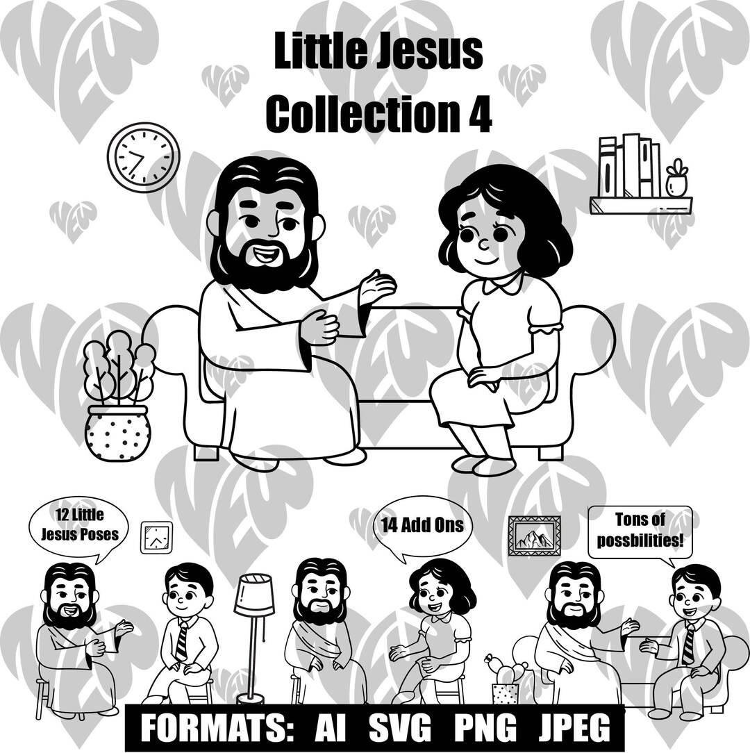 Little Jesus Christ Conversation With Man Woman Couch Stool Speech ...
