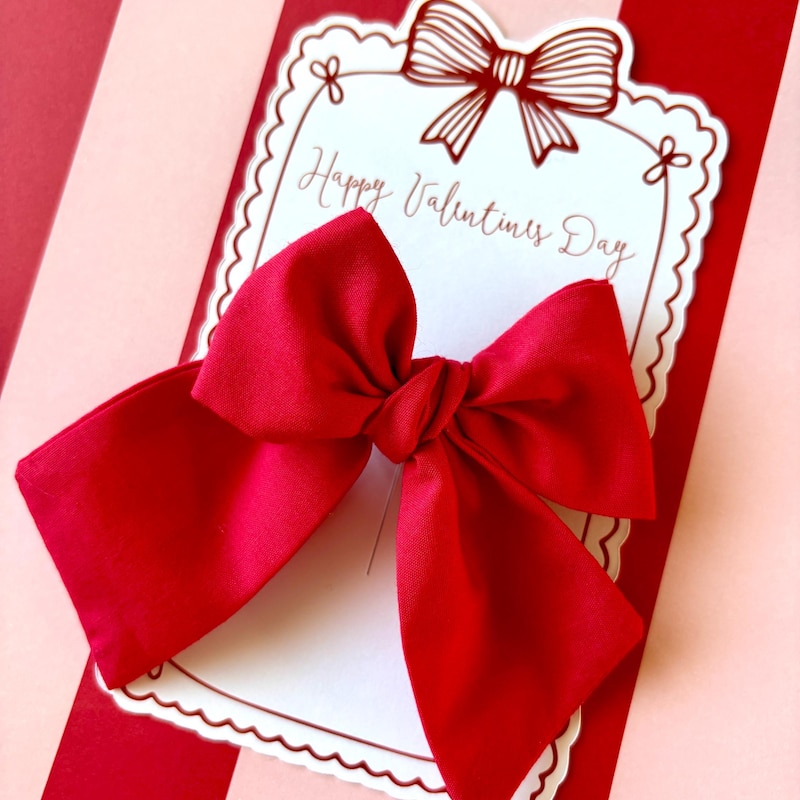 Red Bows With Clips - Etsy UK