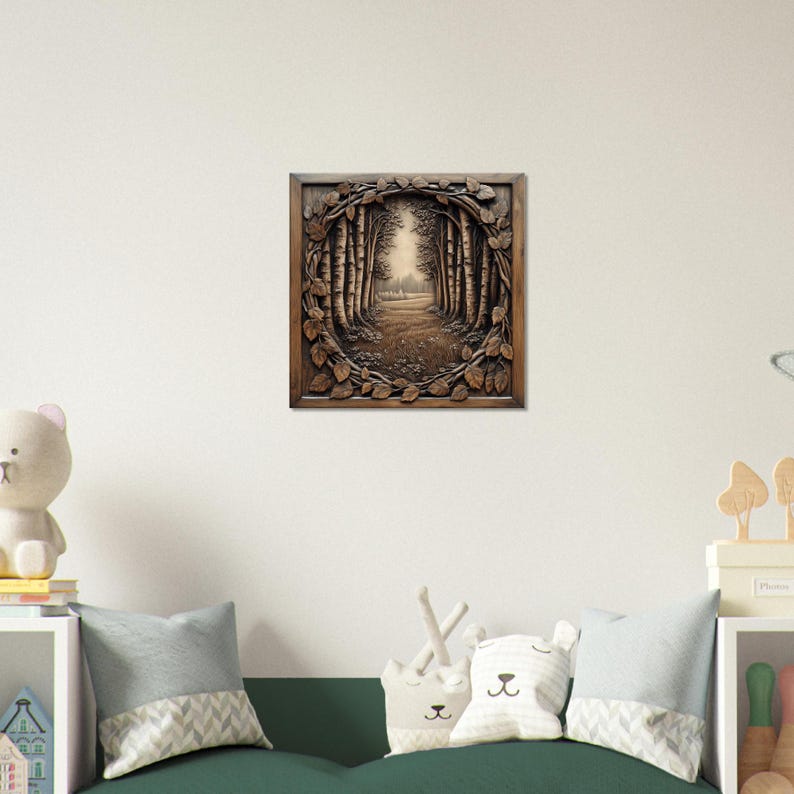 Forest Path, Wood Carving Designs of a Woodland Scene, Woodcarving Art ...