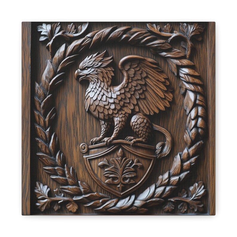 Noble Griffin, Wood Carving Designs of a Heraldic Crest, Woodcarving ...