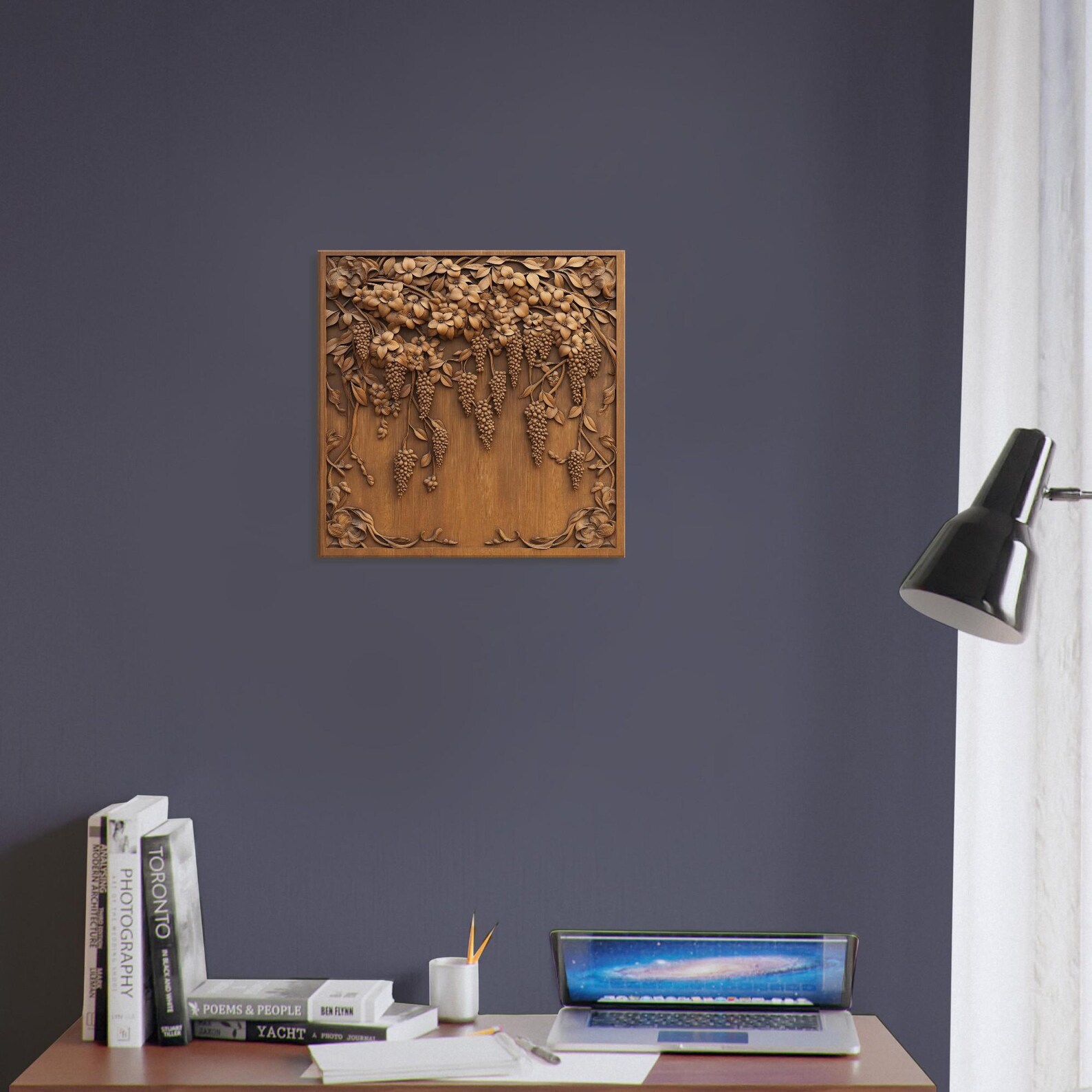 Wisteria Cascade, Wood Carving Designs of Blossoming Vines, Woodcarving ...