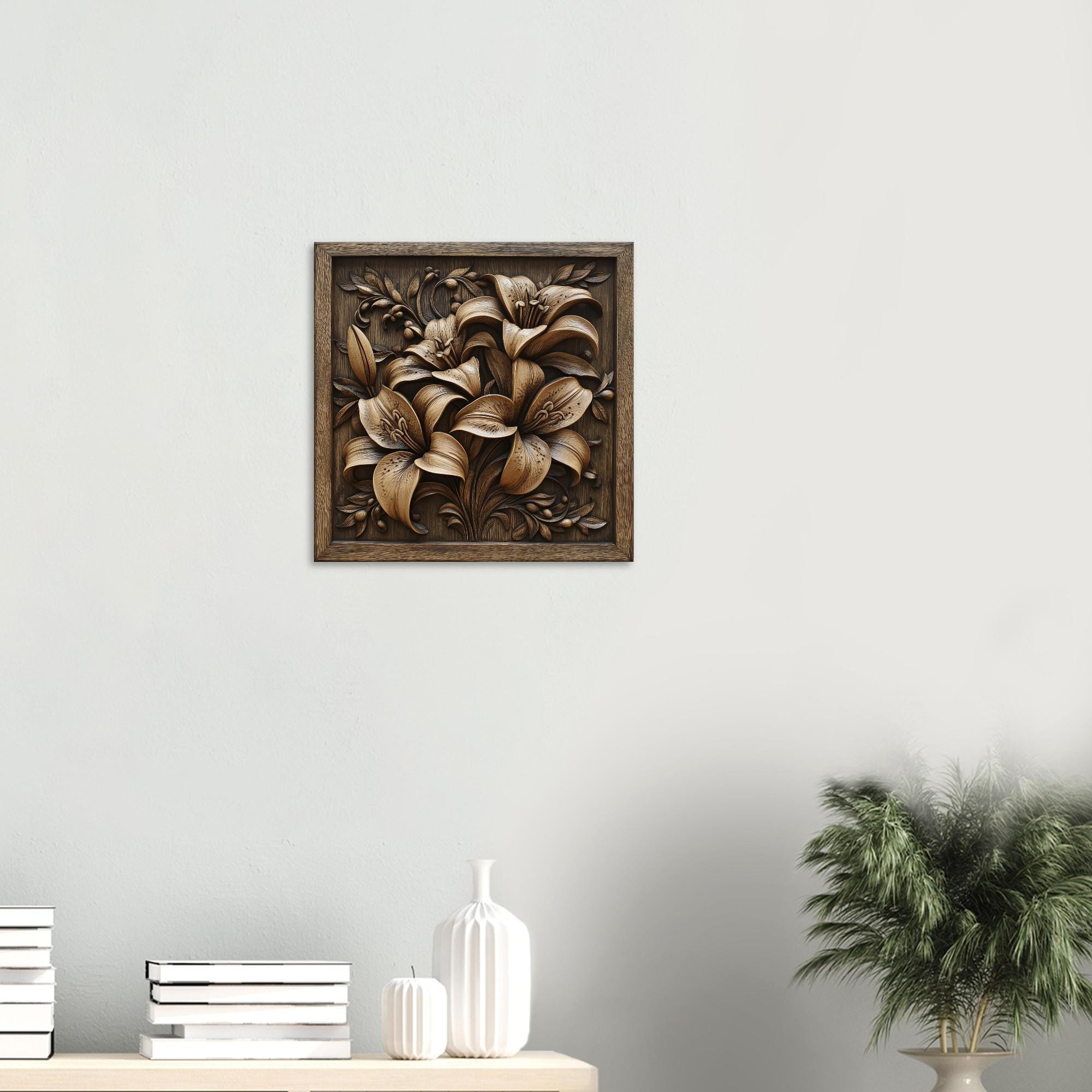 Lily Elegance, Wood Carving Designs of Graceful Lily Blooms ...