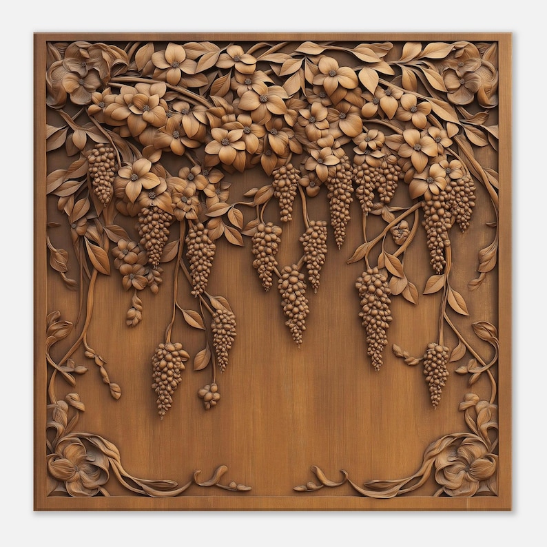 Wisteria Cascade, Wood Carving Designs of Blossoming Vines, Woodcarving ...