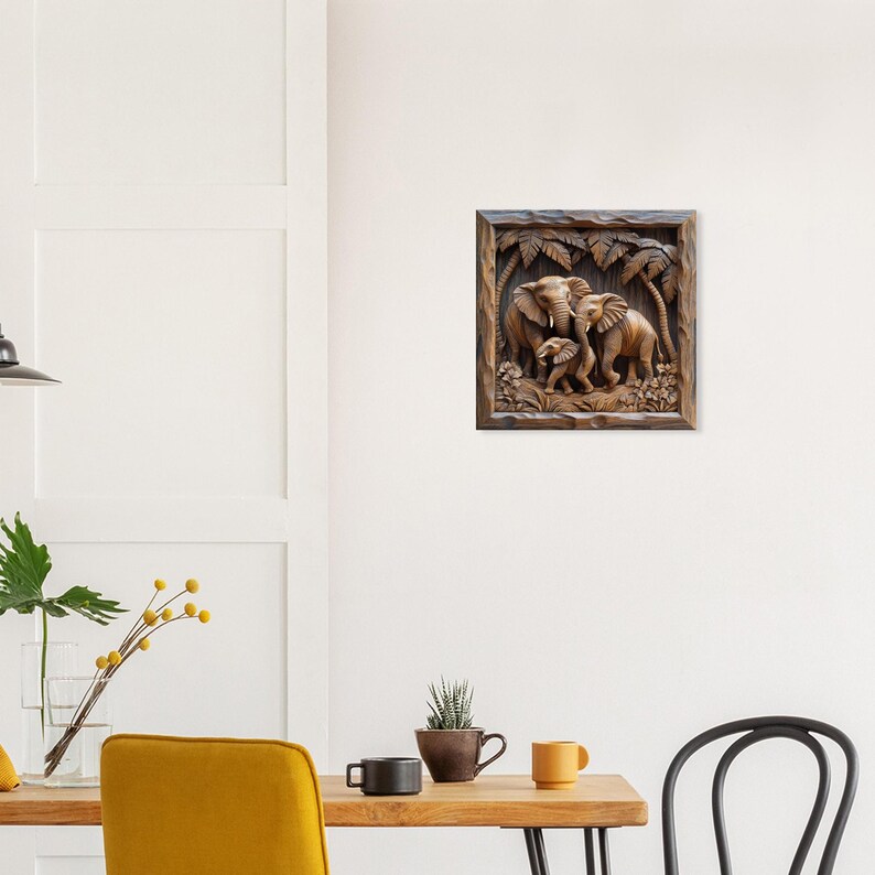 Graceful Giants, Wood Carving Designs of Elephants in the Wild ...