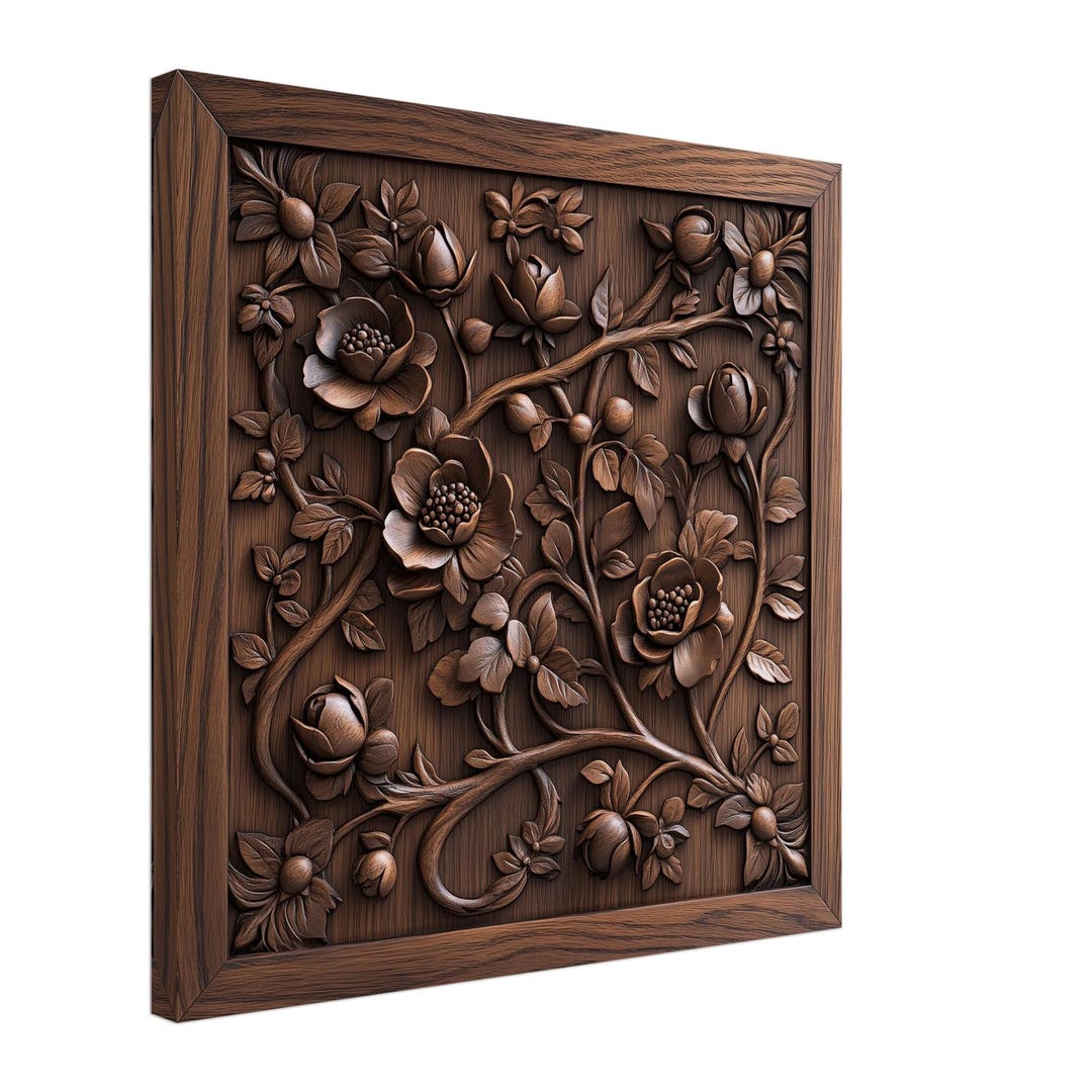 Blooming Roses, Wood Carving Designs of Floral Vines and Roses ...