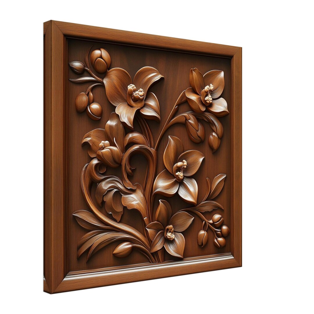 Orchid Embrace, Wood Carving Designs of Elegant Blooms and Buds ...