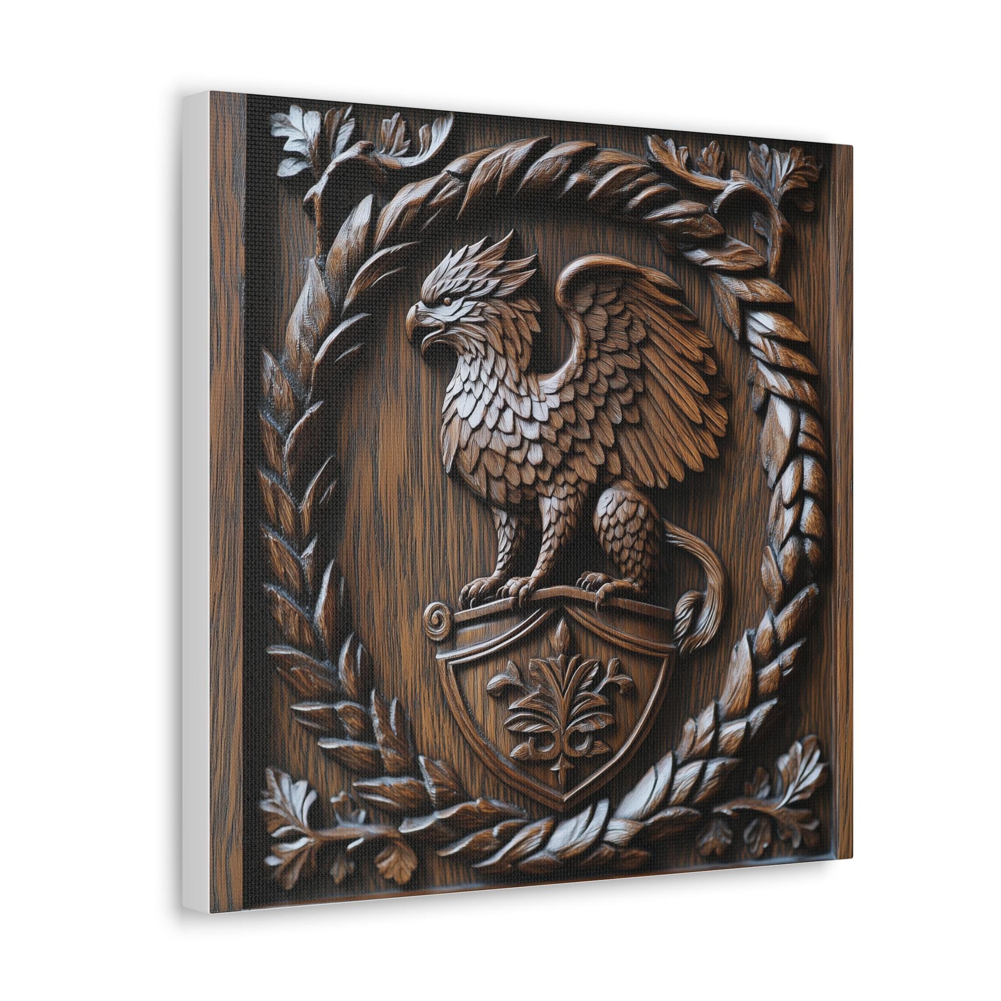 Noble Griffin, Wood Carving Designs of a Heraldic Crest, Woodcarving ...