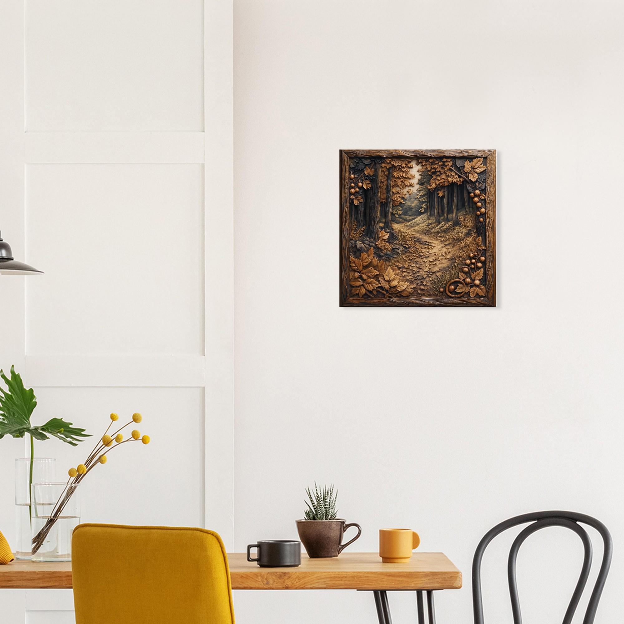 Autumn Trail, Wood Carving Designs of a Forest Path, Woodcarving Art ...