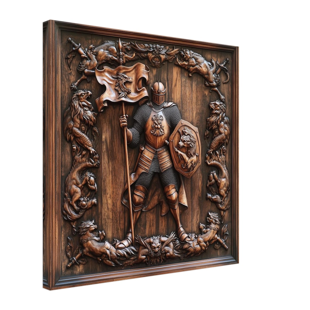 Lionheart Knight, Wood Carving Designs of Medieval Valor, Woodcarving ...
