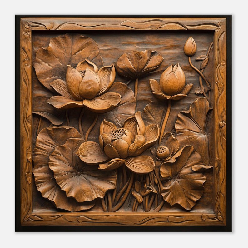 Earthy Lotus, Wood Carving Designs of Natural Lotus Forms, Woodcarving ...