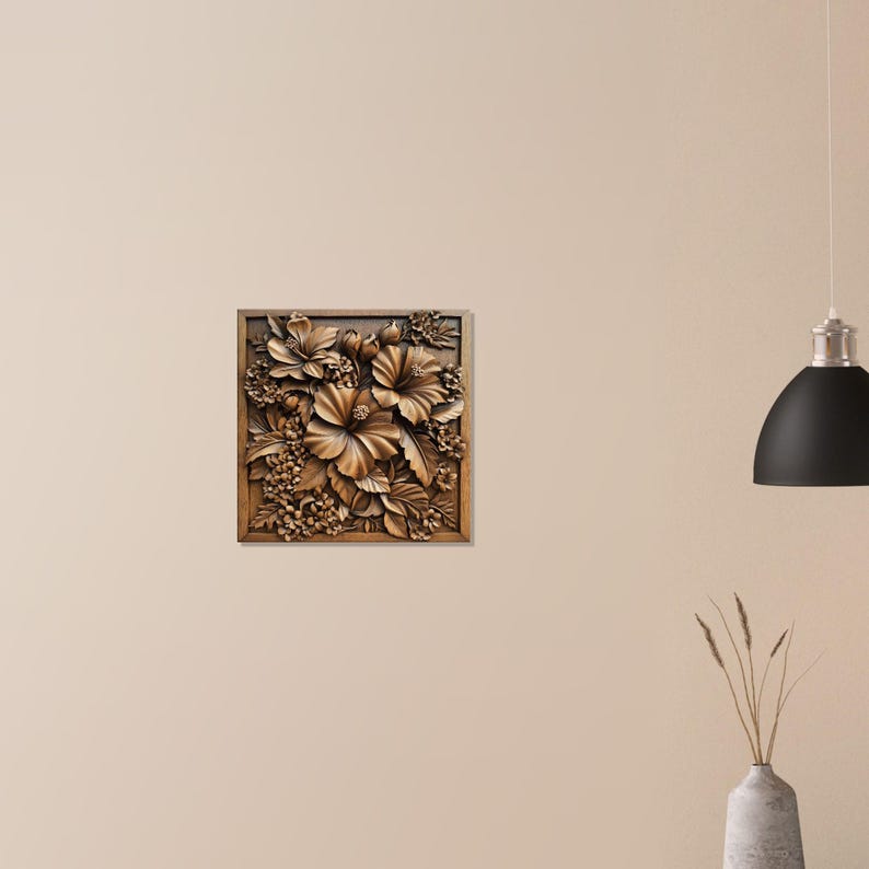 Hibiscus Bloom, Wood Carving Designs of Hibiscus Flowers and Buds ...