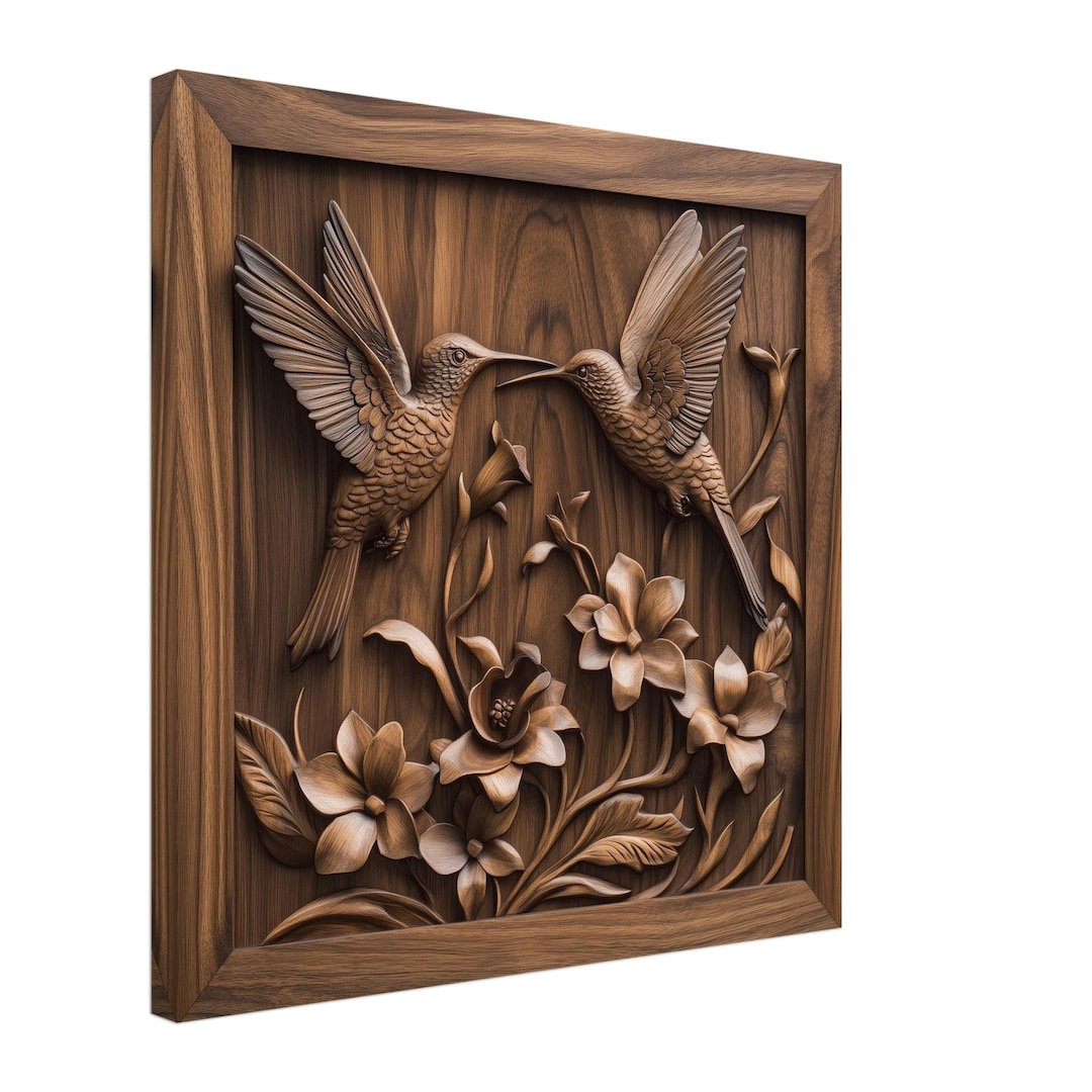 Hummingbird Duet, Wood Carving Designs of Birds and Flowers ...