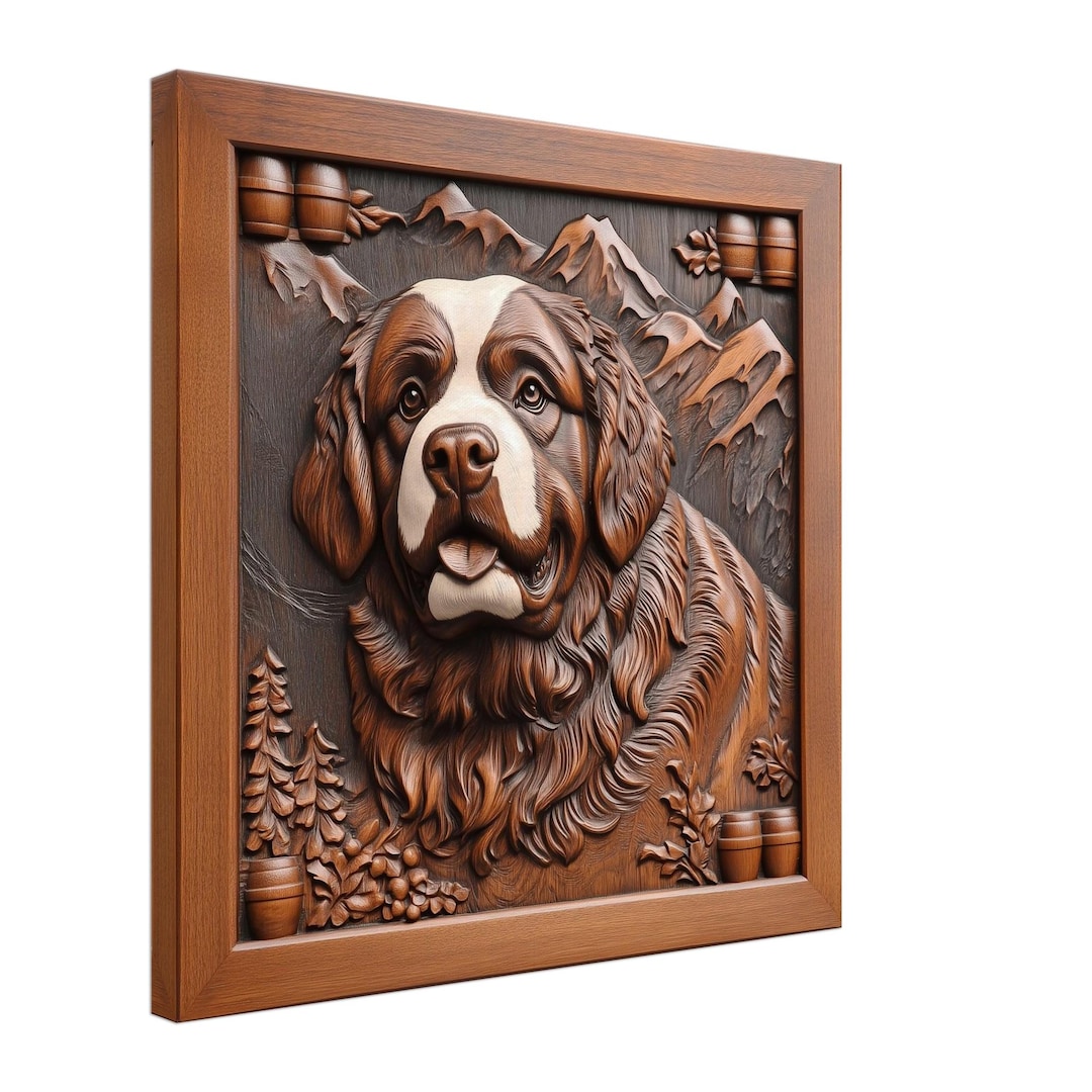 Alpine Saint Bernard, Wood Carving Designs of a Heroic Dog, Woodcarving ...