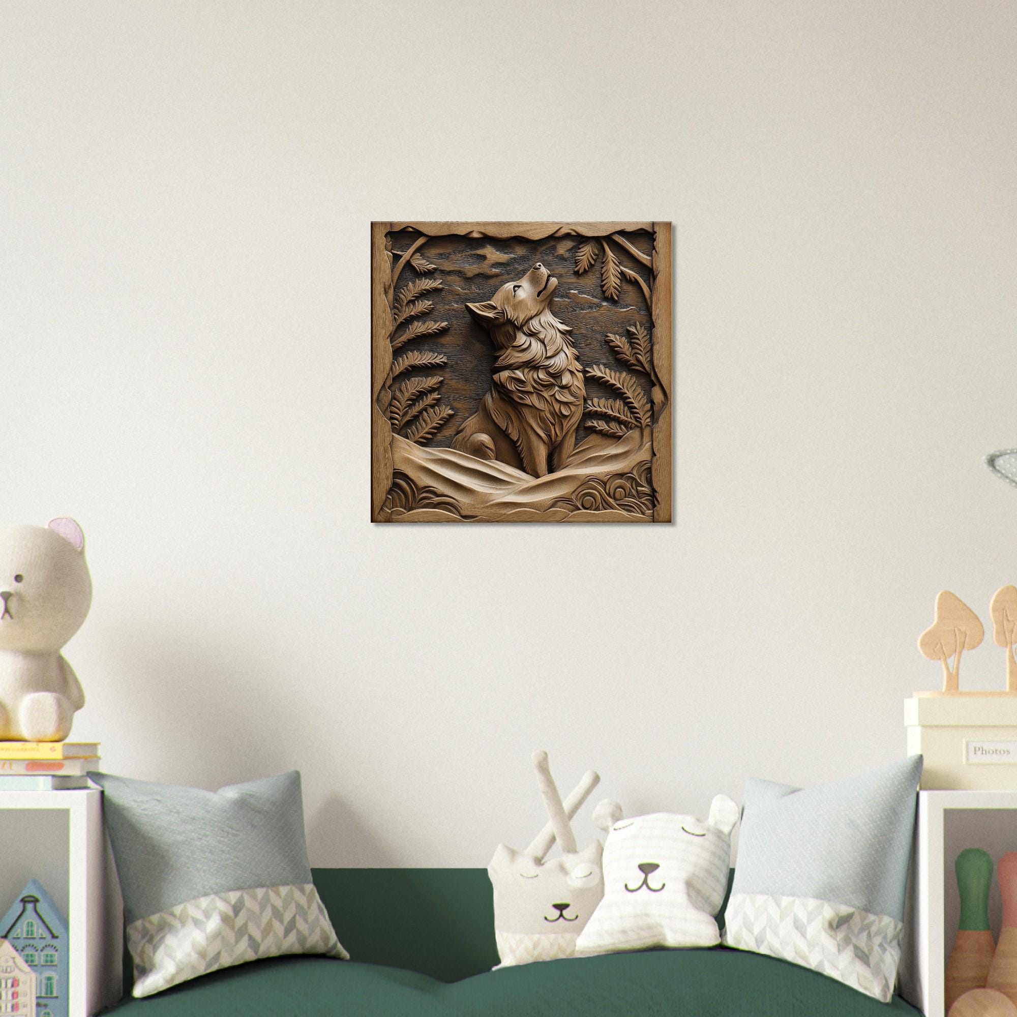 Howling Wolf, Wood Carving Designs of a Wild Canine, Woodcarving Art ...