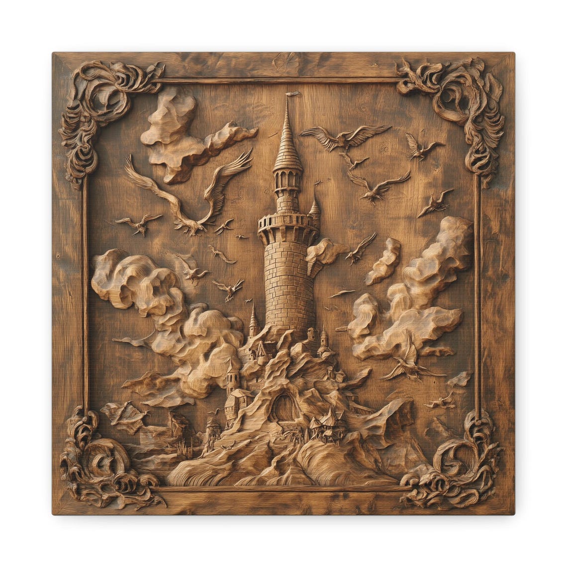 Tower of Ascension, Wood Carving Designs of a Mystical Fortress ...