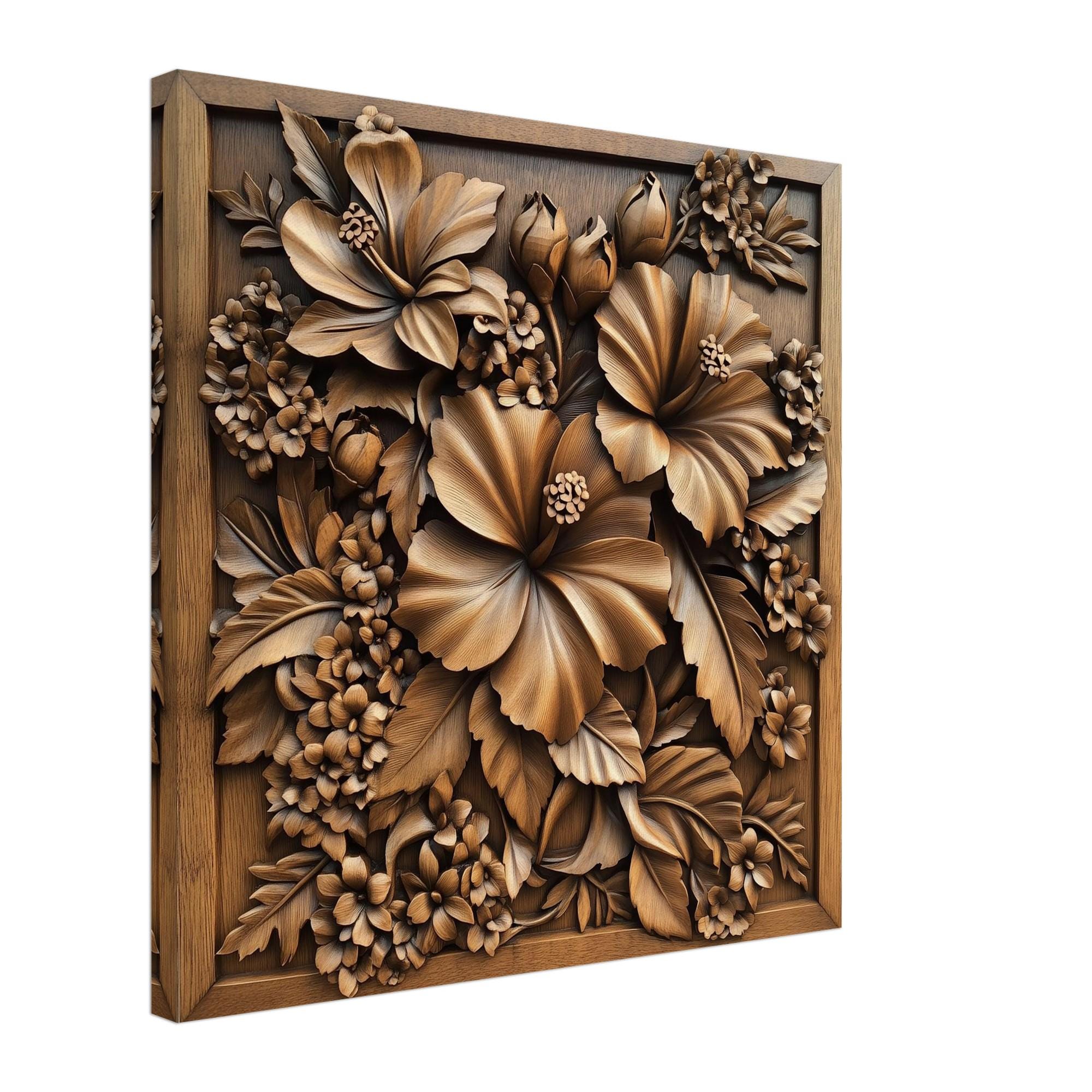 Hibiscus Bloom, Wood Carving Designs of Hibiscus Flowers and Buds ...