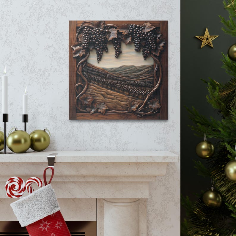 Vineyard Elegance, Wood Carving Designs of Grapevines and Rolling Hills ...