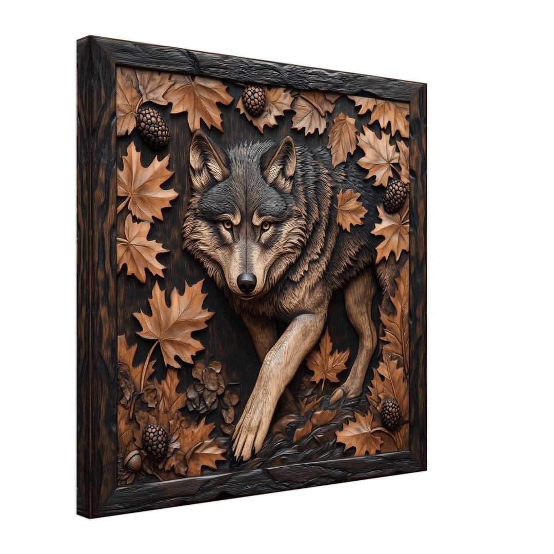 Forest Watcher, Wood Carving Designs of a Lone Wolf, Woodcarving Art ...
