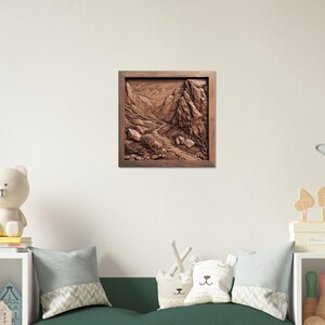 Mountain Ascent, Wood Carving Designs of a Stone Path, Woodcarving Art ...