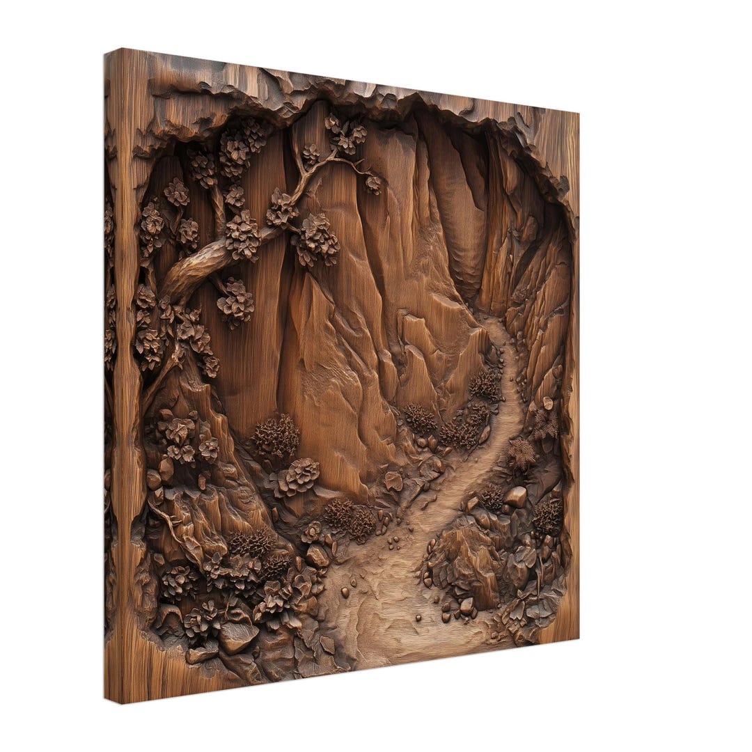 Hidden Trail, Wood Carving Designs of a Secluded Mountain Path ...