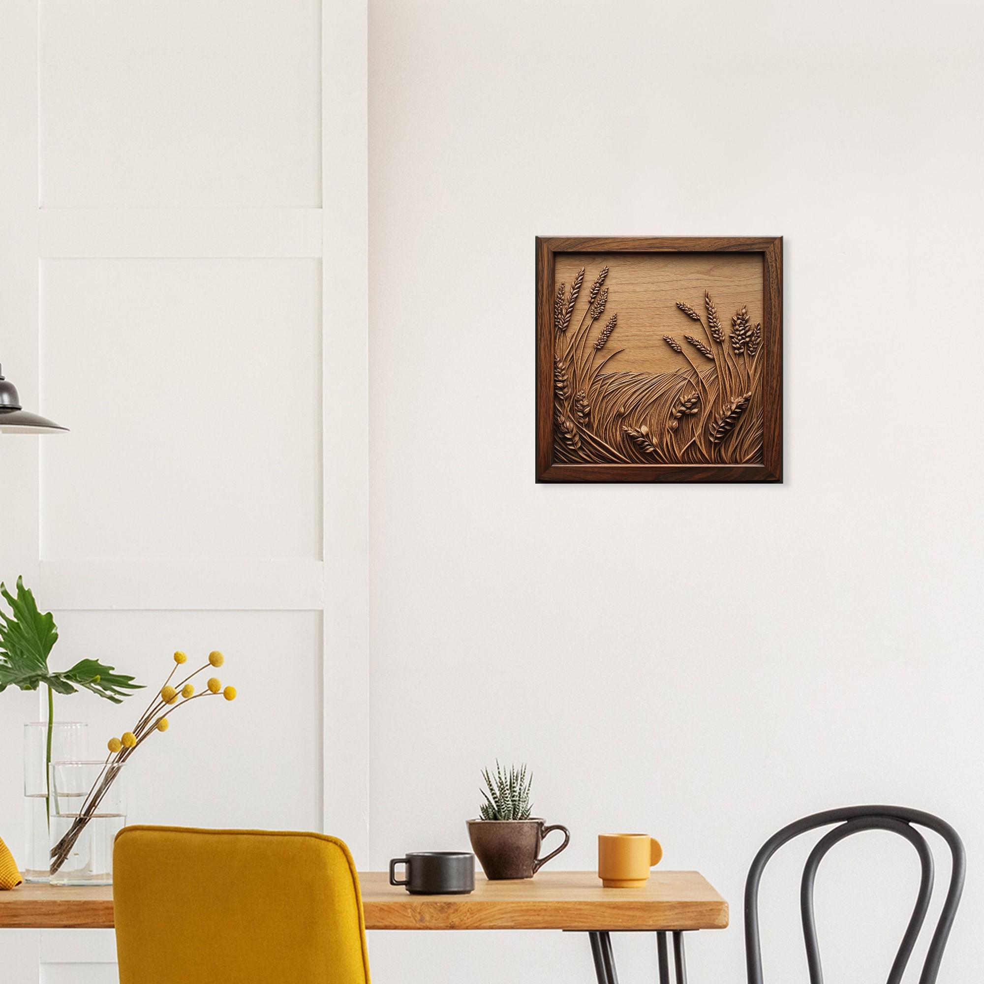 Golden Harvest, Wood Carving Designs of Wheat Field, Woodcarving Art ...