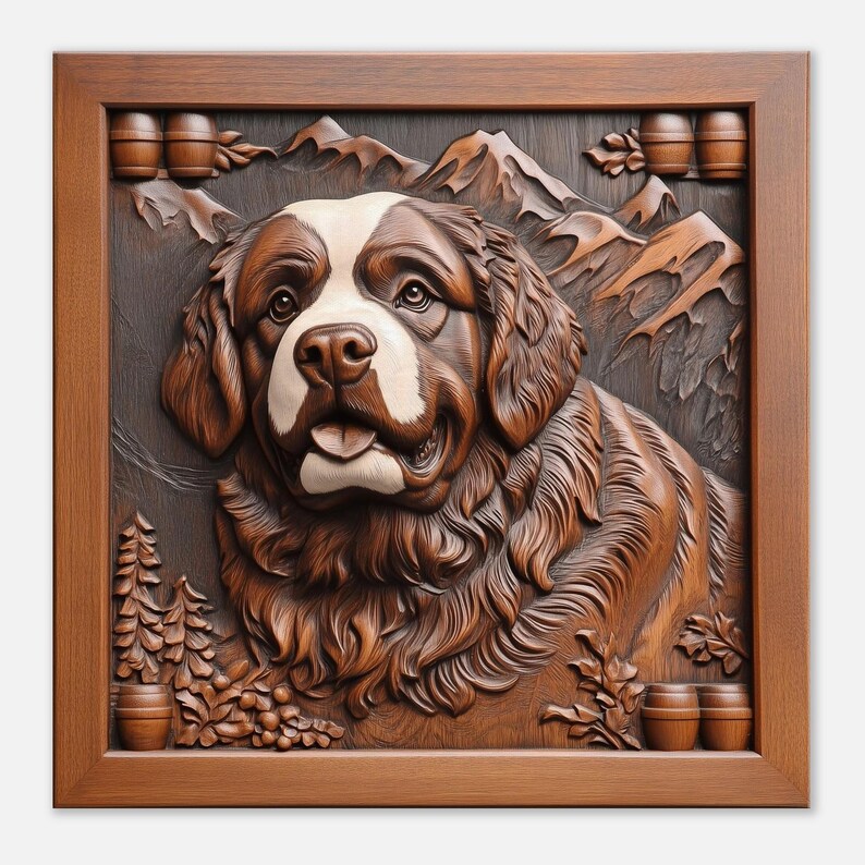 Alpine Saint Bernard, Wood Carving Designs of a Heroic Dog, Woodcarving ...