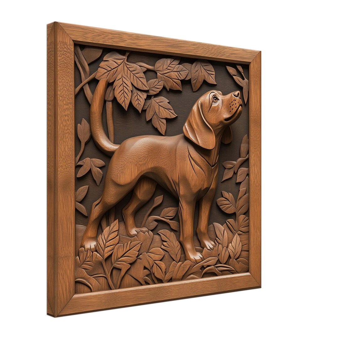 Curious Beagle, Wood Carving Designs of a Happy Hound, Woodcarving Art ...