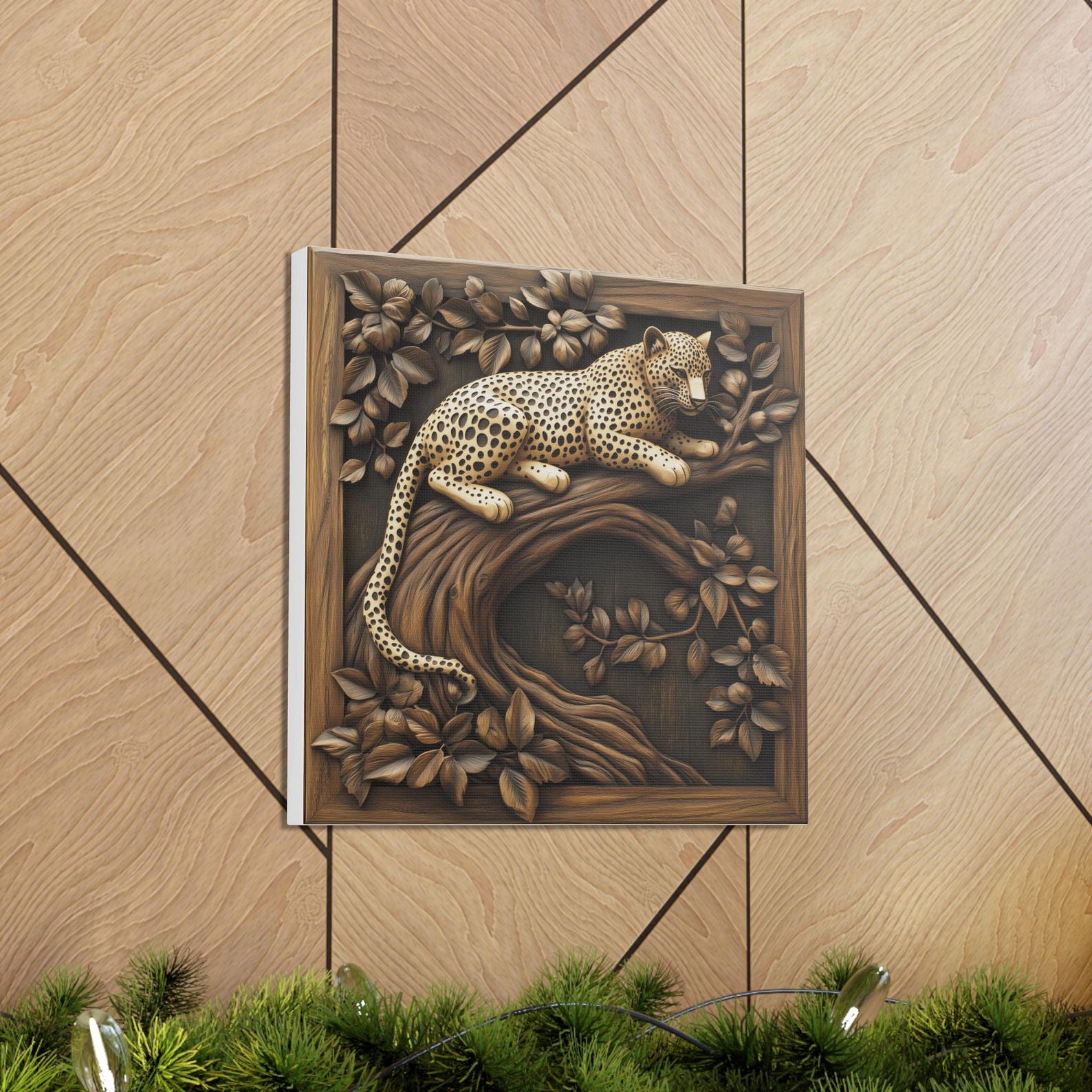 Serene Predator, Wood Carving Designs of a Leopard, Woodcarving Art ...
