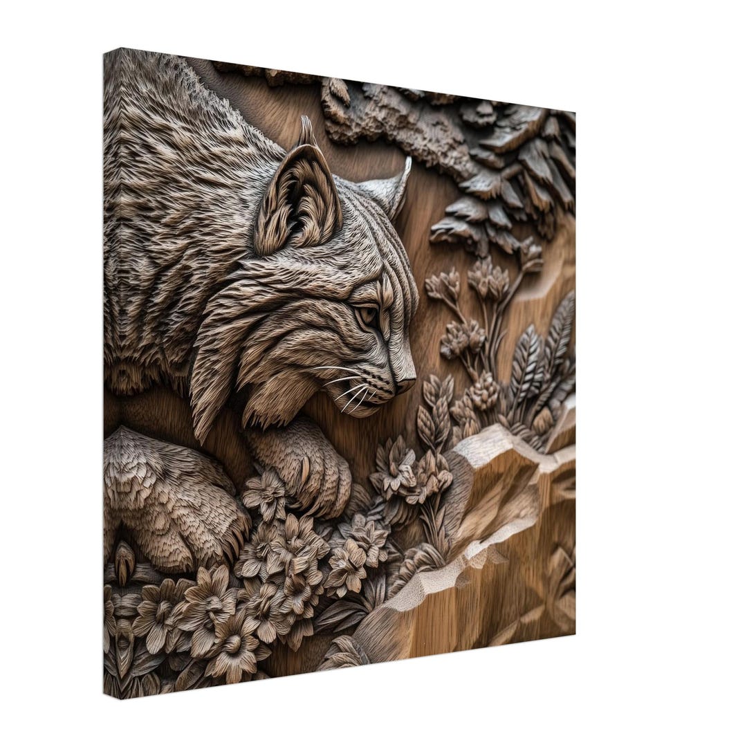 Prowling Bobcat, Wood Carving Designs of a Wild Feline, Woodcarving Art ...
