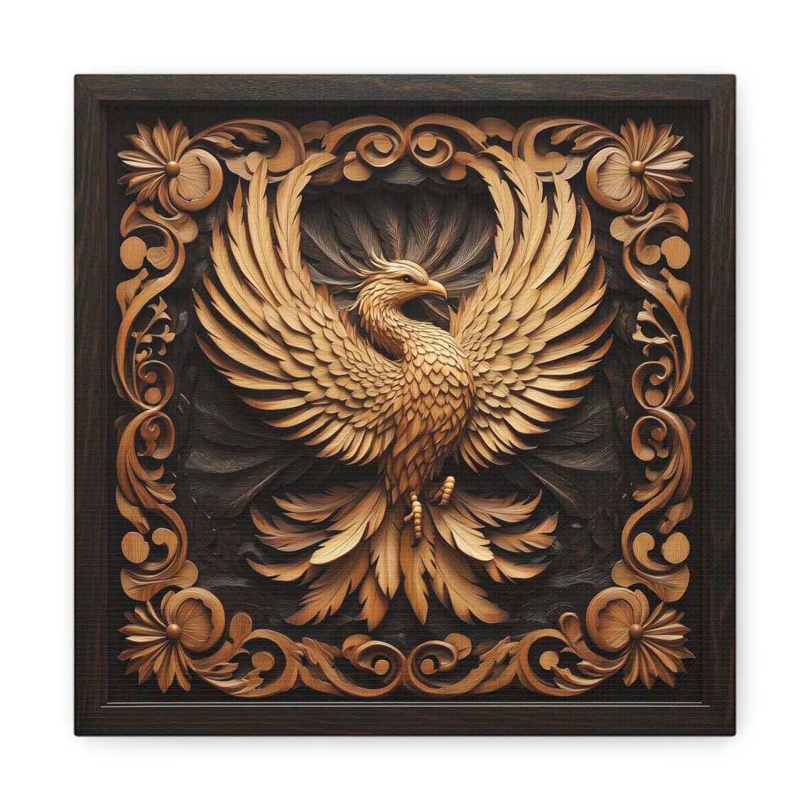 Radiant Rebirth, Wood Carving Designs of a Phoenix, Woodcarving Art ...