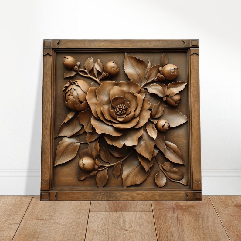 Timeless Peony, Wood Carving Designs of Blooming Peonies, Woodcarving ...