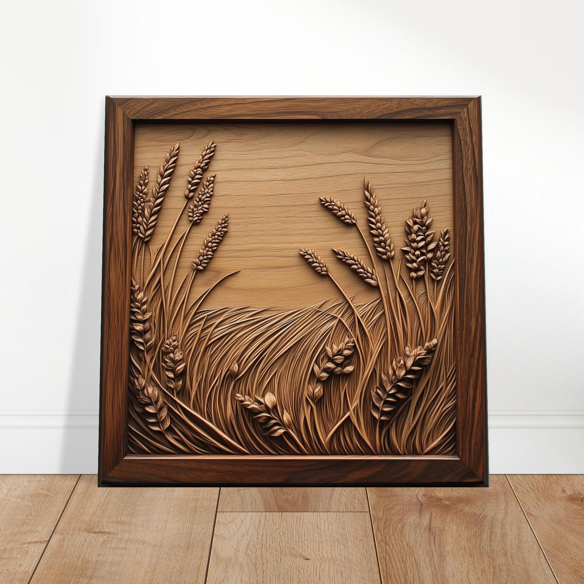 Golden Harvest, Wood Carving Designs of Wheat Field, Woodcarving Art ...
