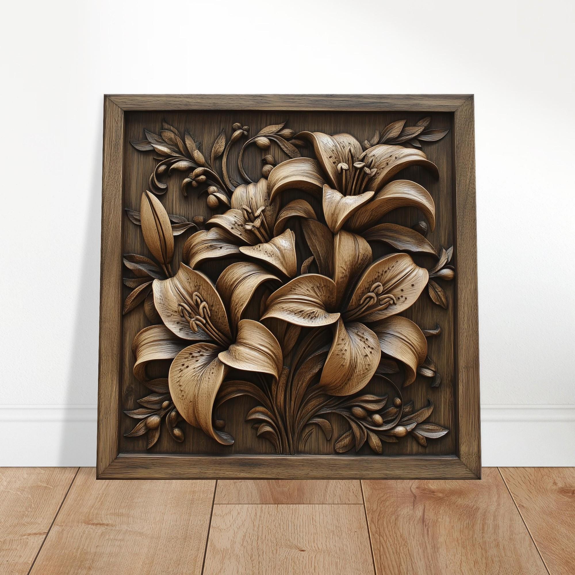 Lily Elegance, Wood Carving Designs of Graceful Lily Blooms ...