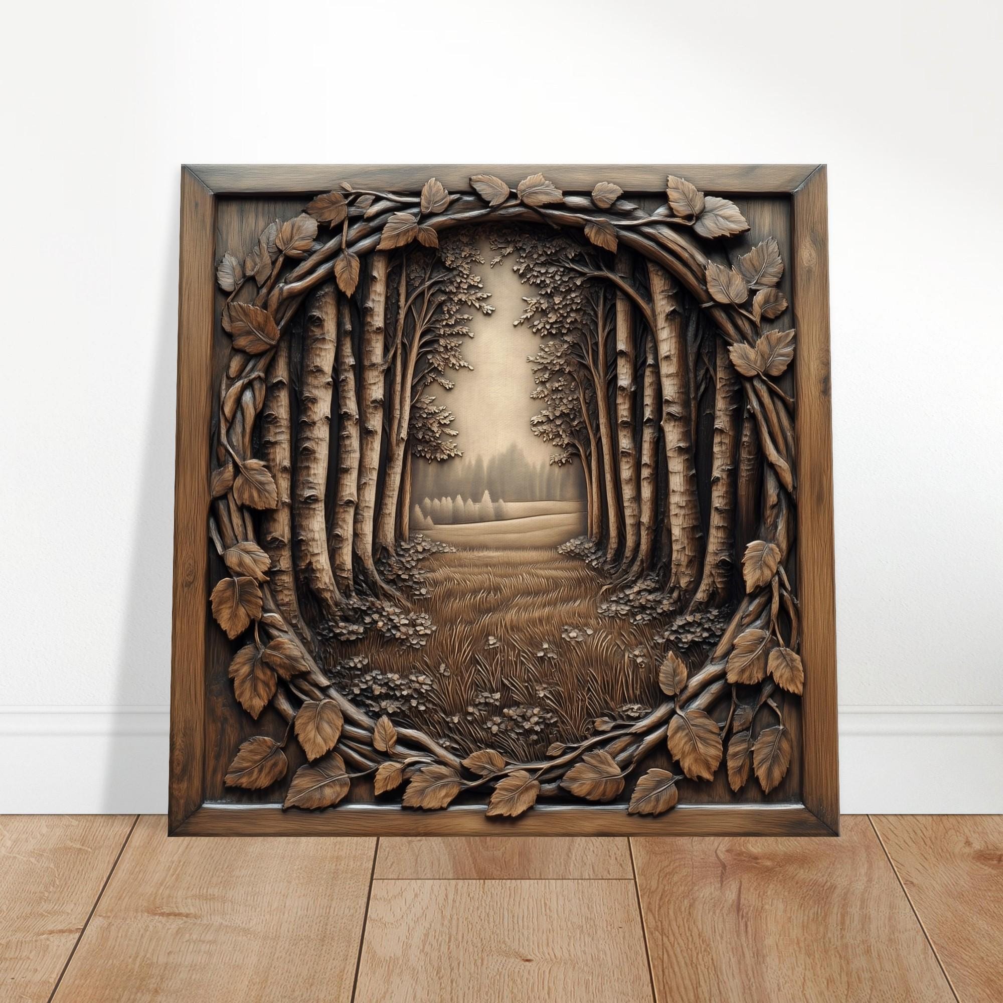 Forest Path, Wood Carving Designs of a Woodland Scene, Woodcarving Art ...