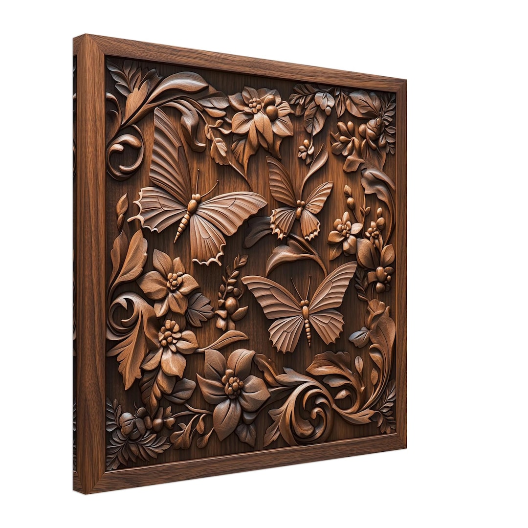 Butterfly Garden, Wood Carving Designs of Butterflies and Flowers ...
