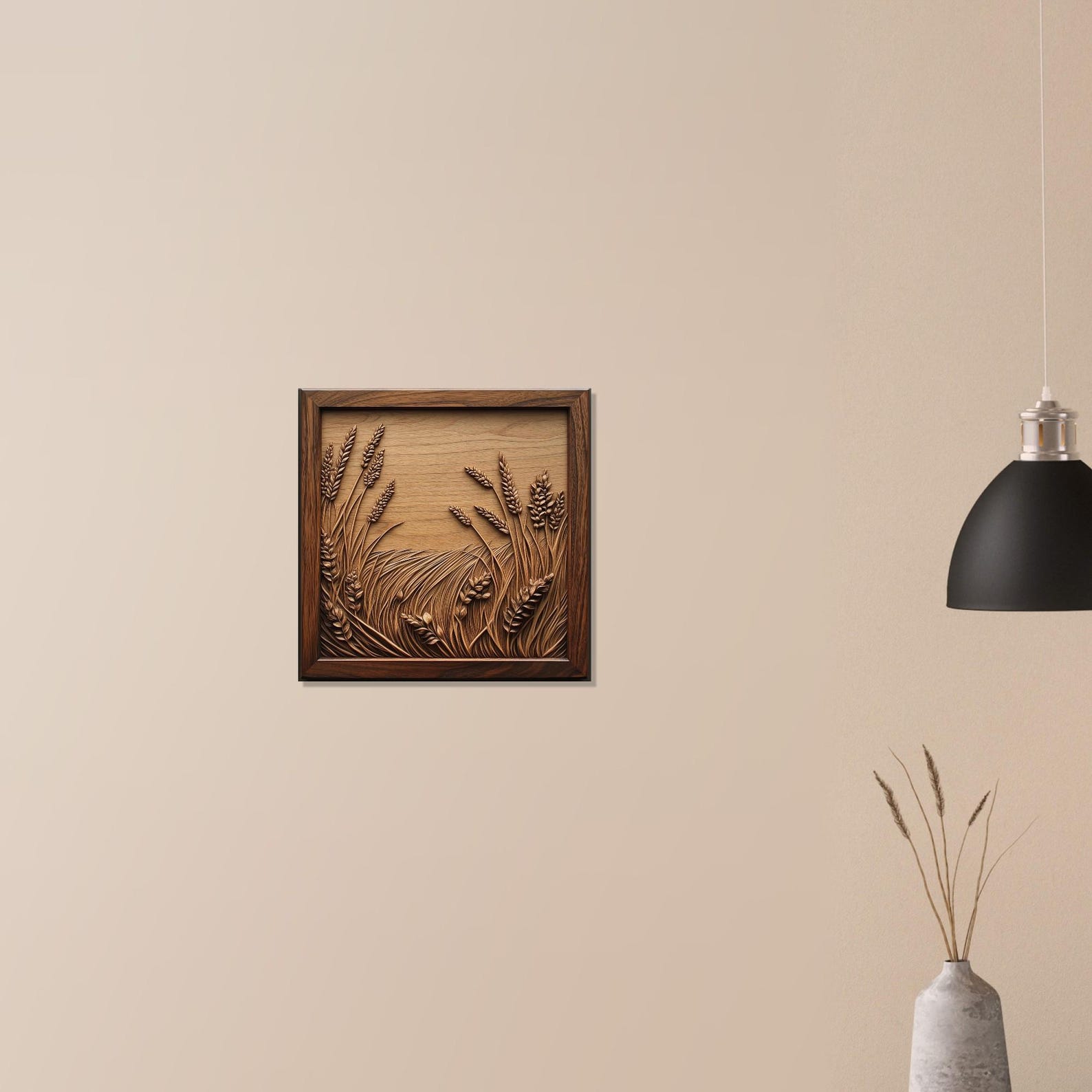 Golden Harvest, Wood Carving Designs of Wheat Field, Woodcarving Art ...