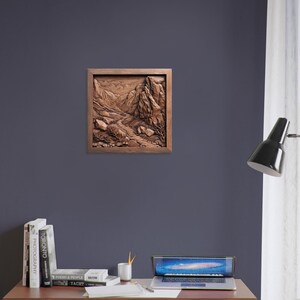 Mountain Ascent, Wood Carving Designs of a Stone Path, Woodcarving Art ...