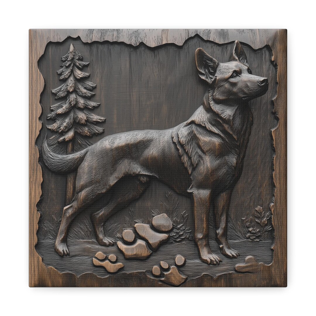 Loyal Sentinel, Wood Carving Designs of a German Shepherd, Woodcarving ...
