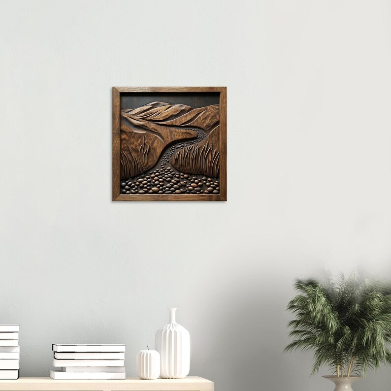 Riverstone Path, Wood Carving Designs of a Landscape Scene, Woodcarving ...