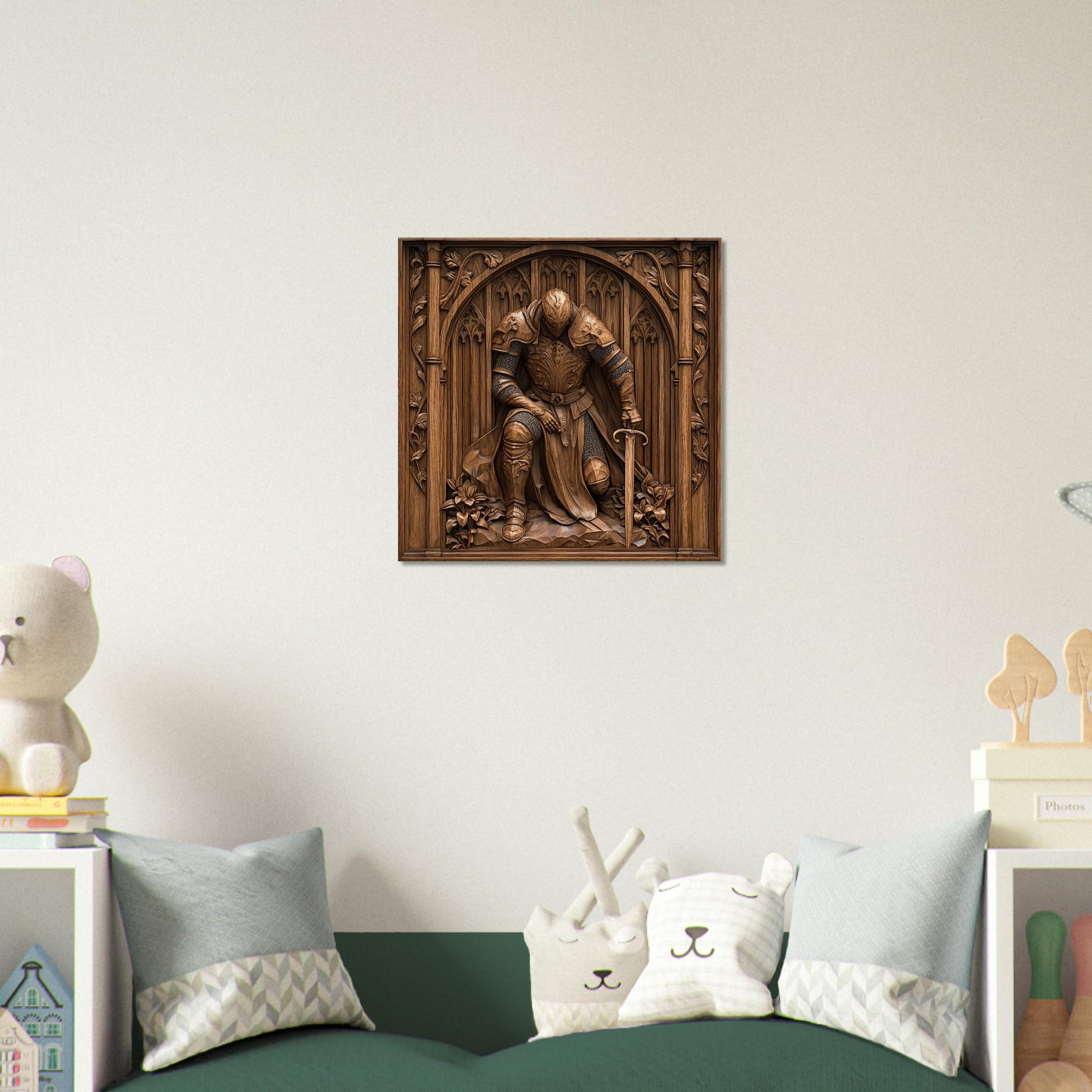 Kneeling Knight's Oath, Wood Carving Designs of Medieval Allegiance ...