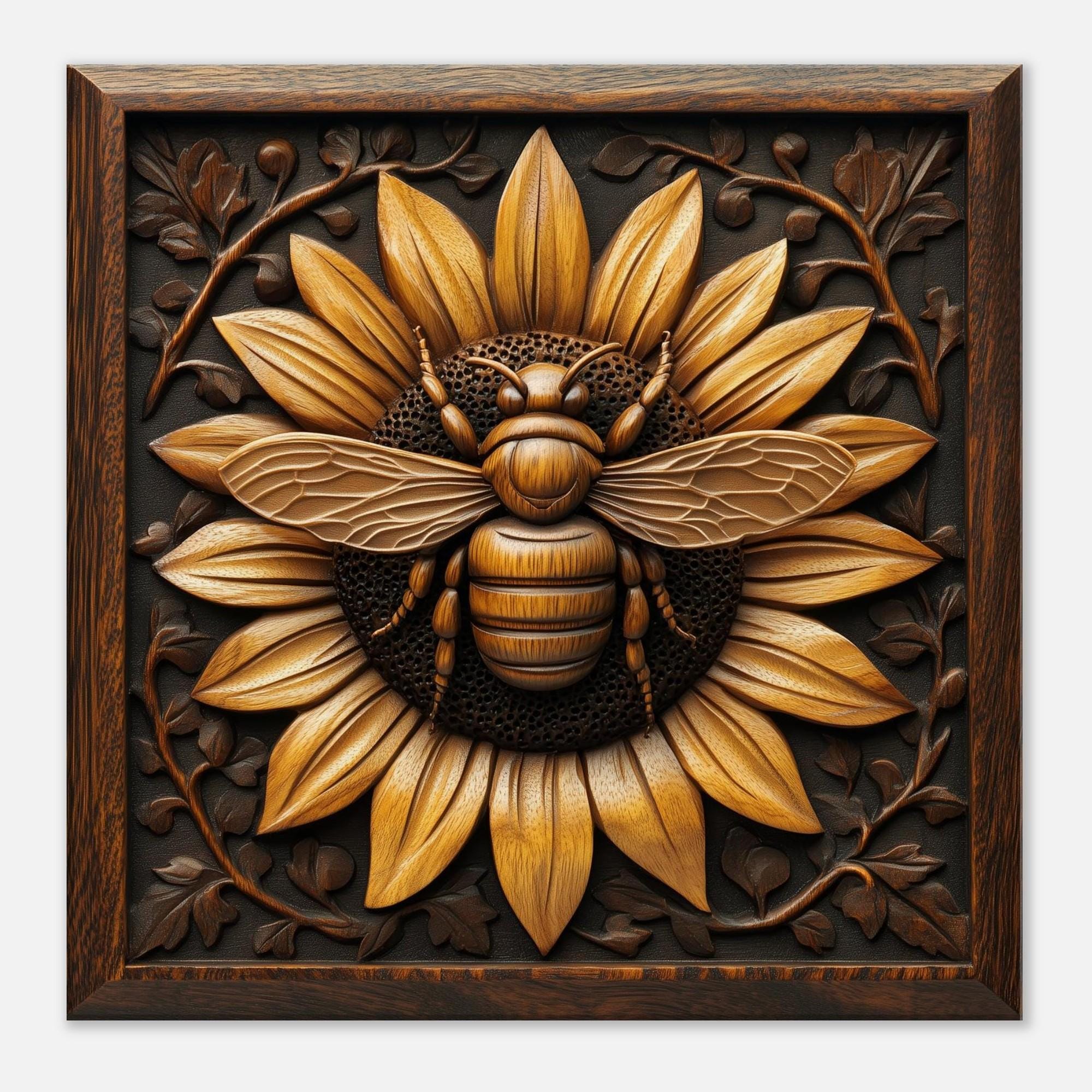 Sunflower Bee, Wood Carving Designs of a Bee on a Sunflower ...