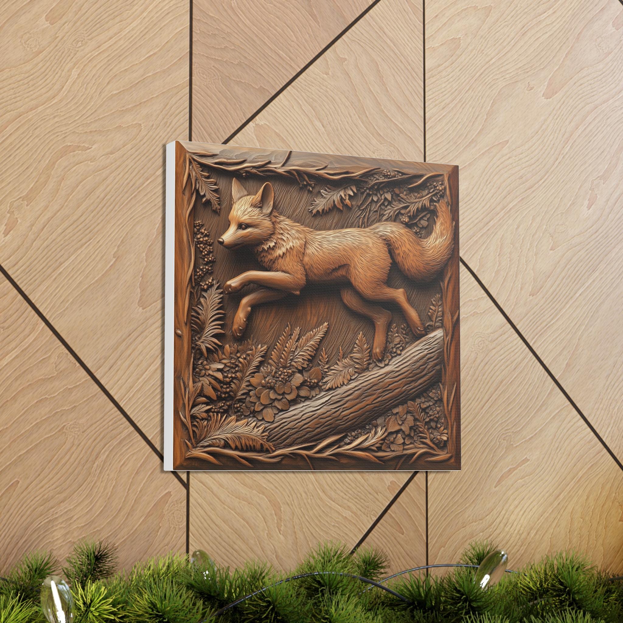 Wild Grace, Wood Carving Designs of a Fox in the Forest, Woodcarving ...