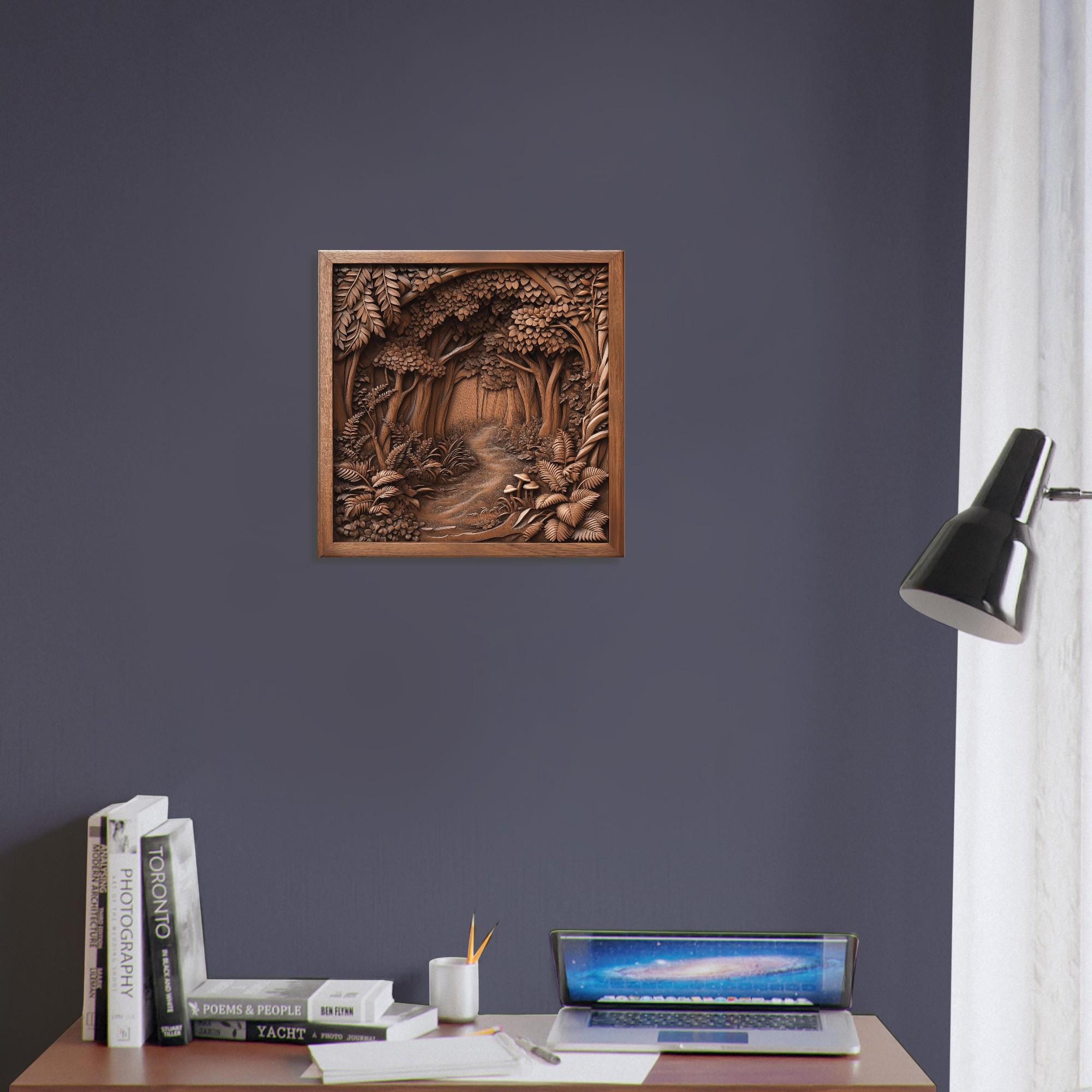 Whispering Woods Path, Wood Carving Designs of Forest Scenery ...