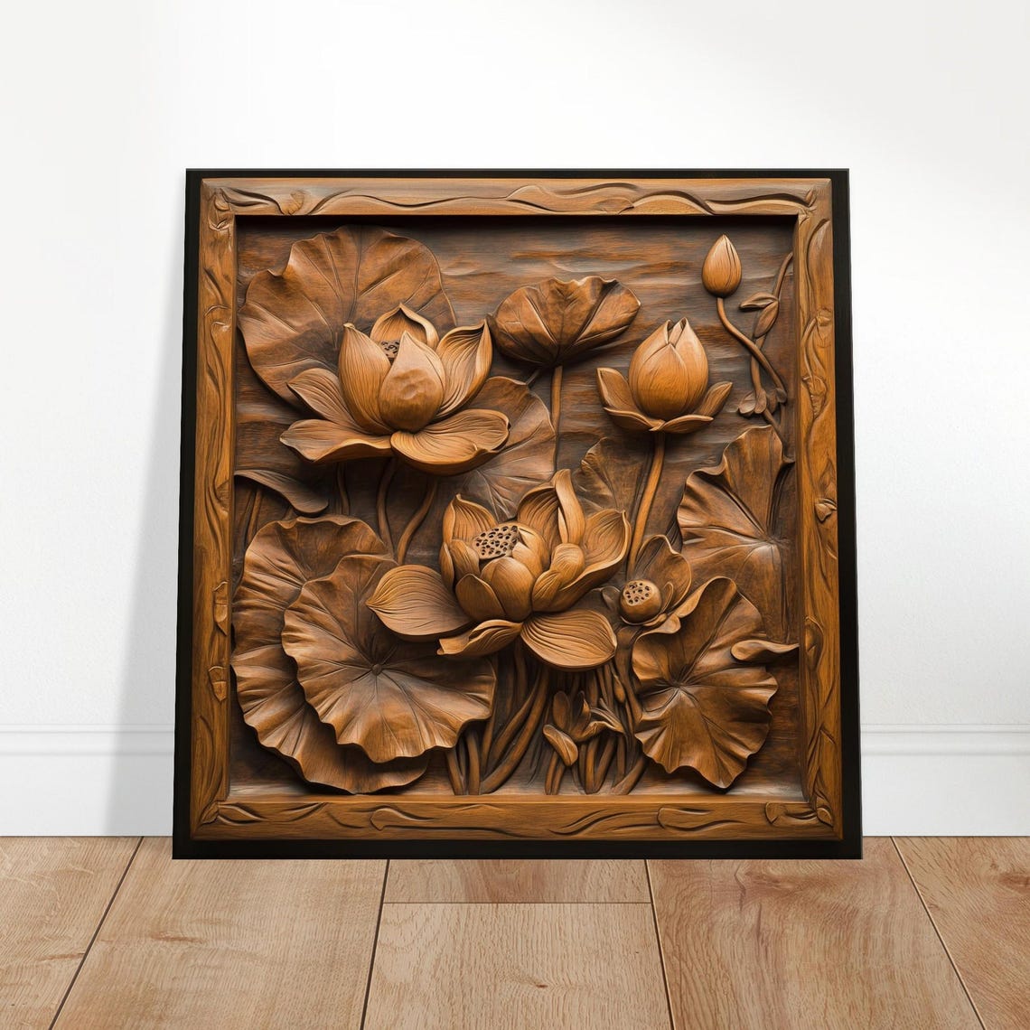 Earthy Lotus, Wood Carving Designs of Natural Lotus Forms, Woodcarving ...