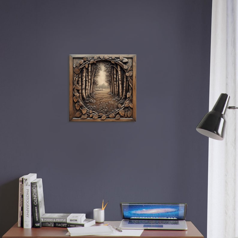 Forest Path, Wood Carving Designs of a Woodland Scene, Woodcarving Art ...